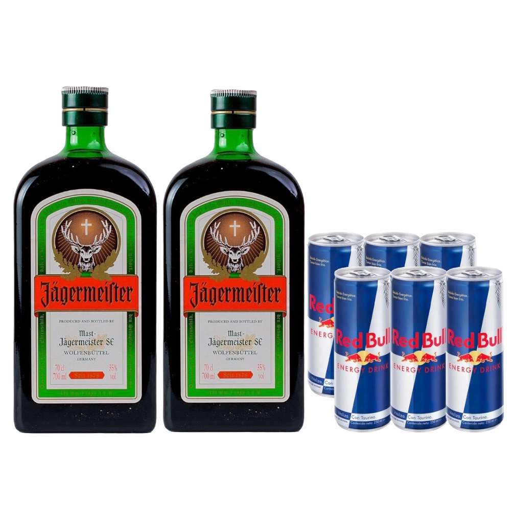 Jagermeister 2Pack 700ml + 6 Red Bull – Guateselectos
