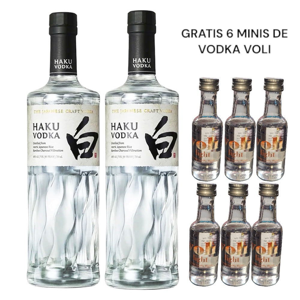 Suntory Haku Vodka 2 Pack 700ml Gratis 6 voli vodka 50ml – Guateselectos