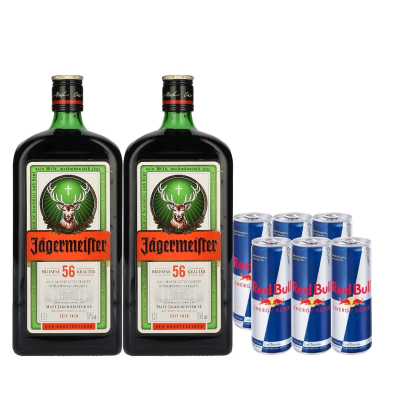 Jagermeister 2 Pack Litro + 6 Red Bull – Guateselectos