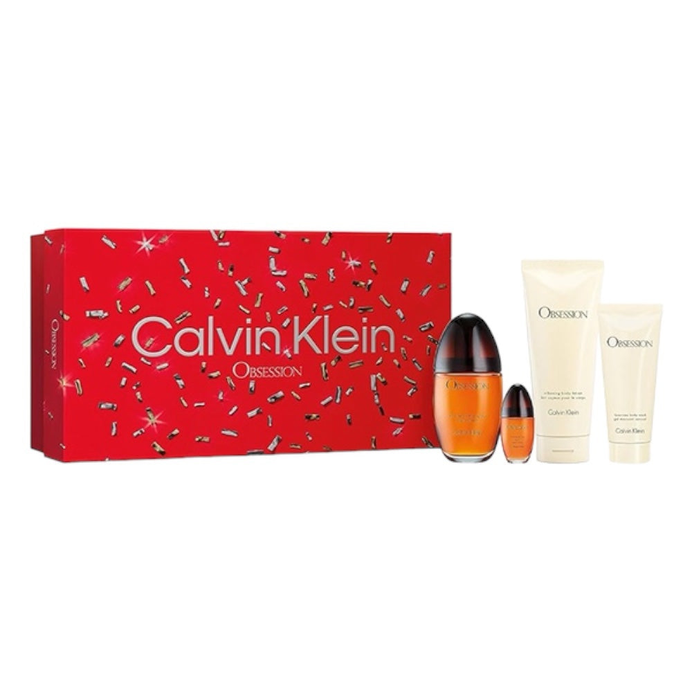 Calvin Klein Obsession Woman Set 4 Pz EDP 100ml/ Body Lotion 200ml/ Sh ...
